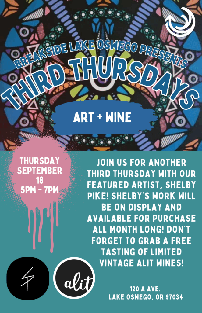 Third Thursdays Art and Wine! - Breakside | Seek and Enjoy